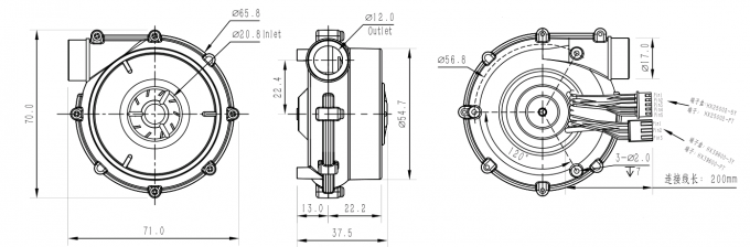 70mm DC 12V Mini Blower Fan High Speed For Rework Soldering Station